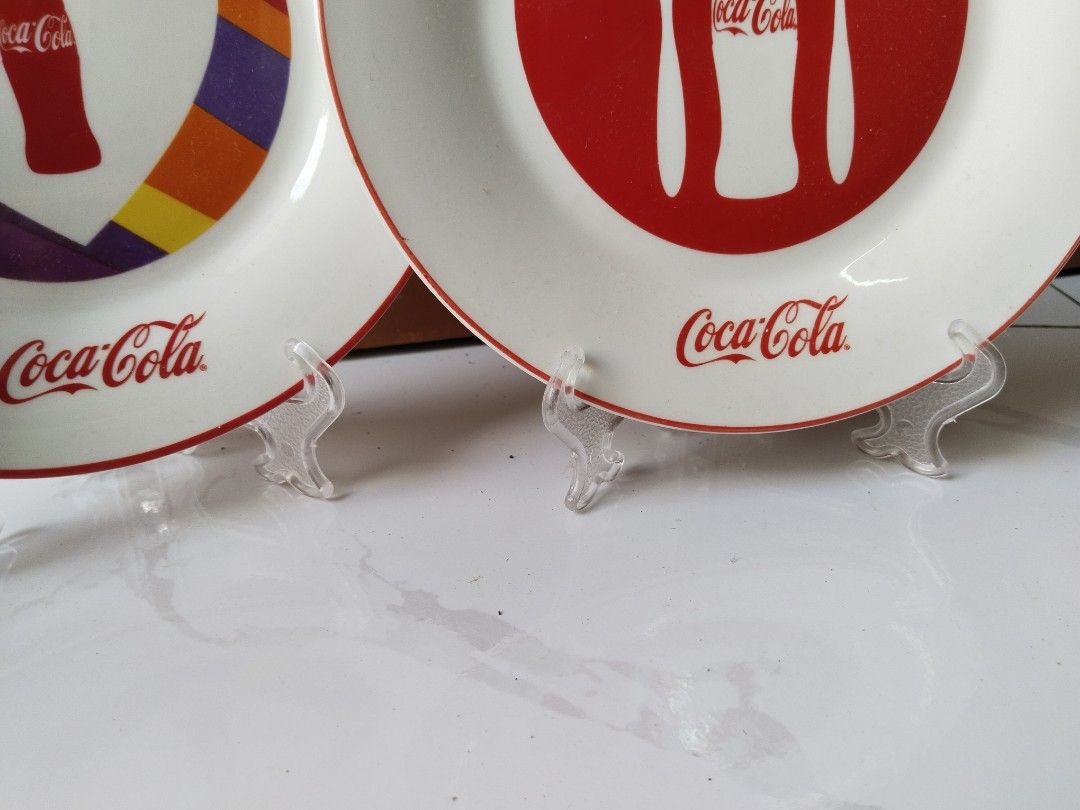 (3 in 1) Coca Cola Coke Plates with stands, Hobbies & Toys ...