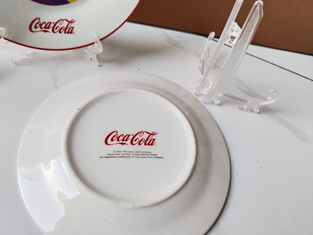 (3 in 1) Coca Cola Coke Plates with stands, Hobbies & Toys ...