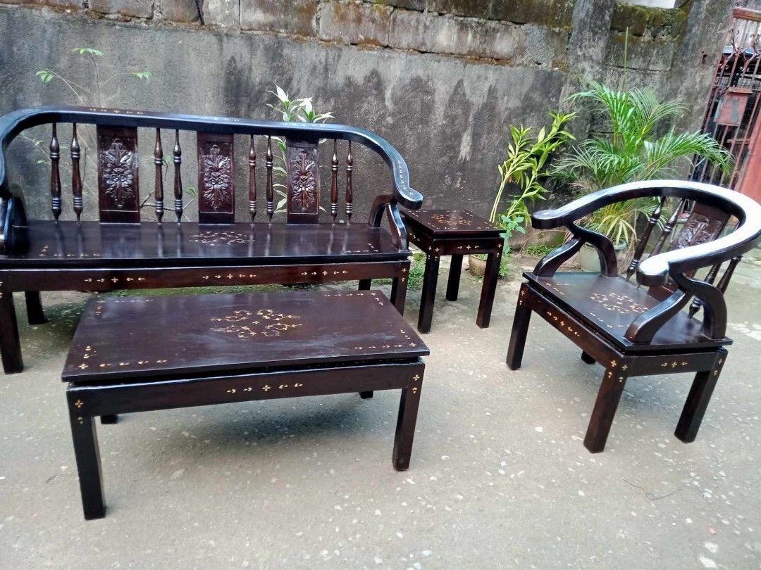 6pcs Solid Wood Sala Set, Furniture & Home Living, Furniture, Sofas on ...