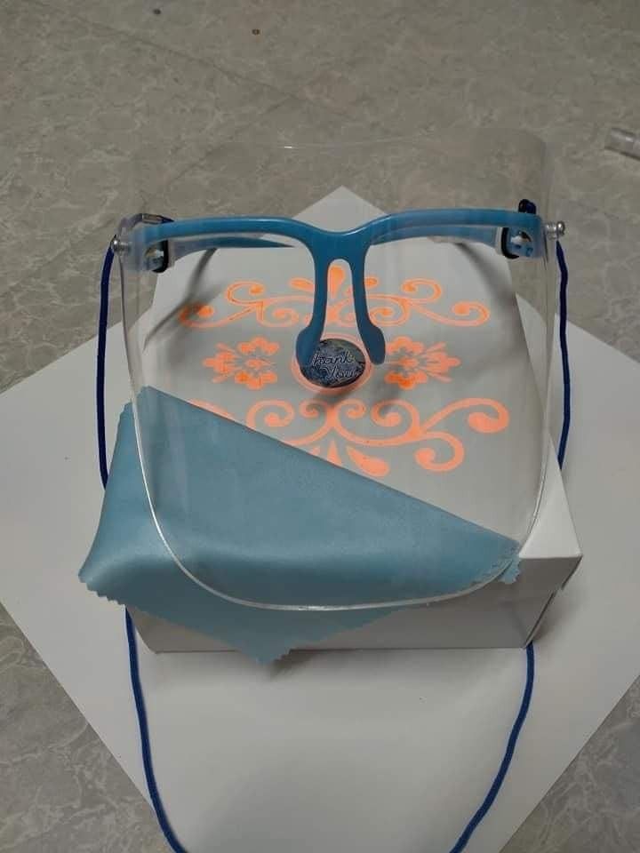 Acrylic Face Shields with wipe cloth and string necklace, Health ...
