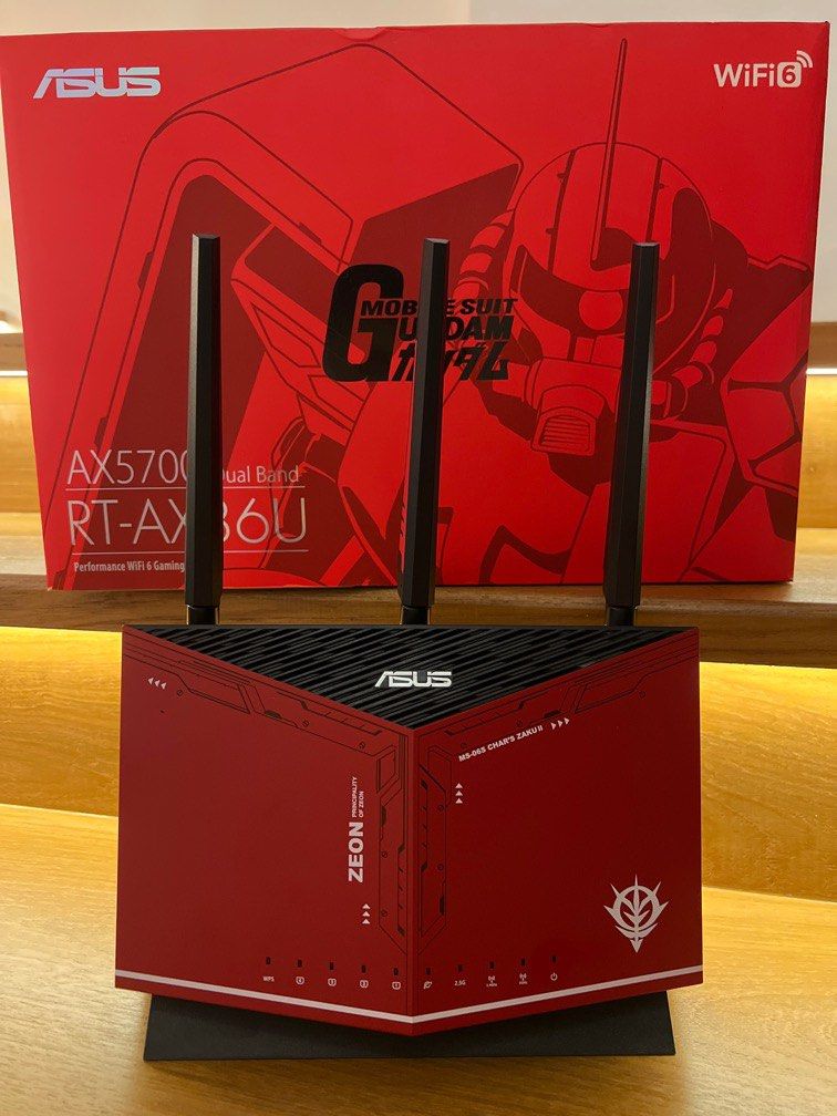 Asus RT-AX86U Router Gundam Zaku II, Computers & Tech, Parts ...