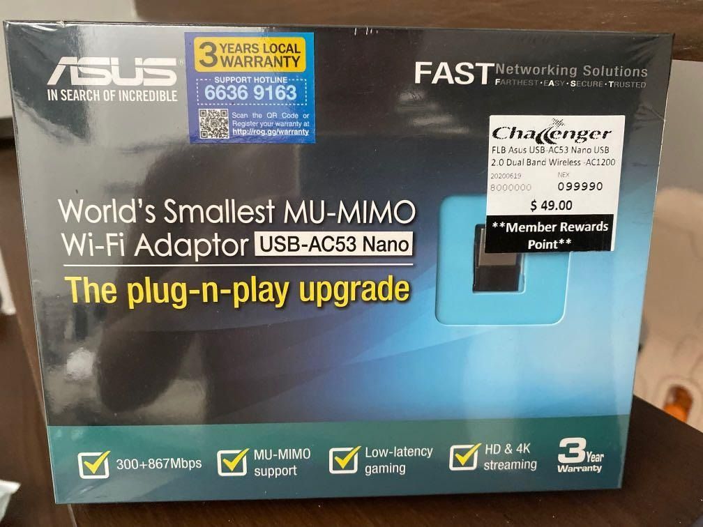 ASUS Wifi Adaptor, Computers & Tech, Parts & Accessories, Cables ...