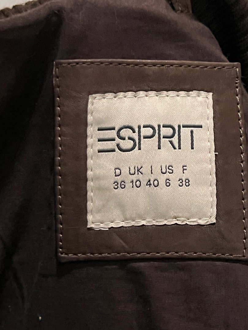 AUTHENTIC ESPRIT Brown Leather Jacket, Women's Fashion, Coats, Jackets ...