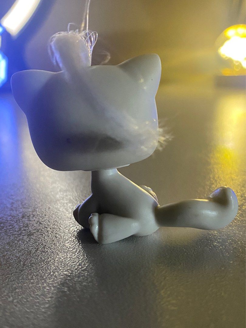 Authentic LPS Littlest Pet Shop White Tabby Cat with Hair #148, Hobbies ...