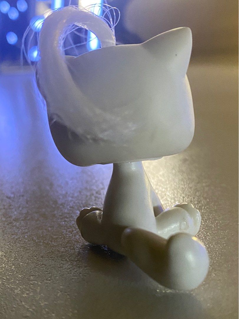 Authentic LPS Littlest Pet Shop White Tabby Cat with Hair #148, Hobbies ...