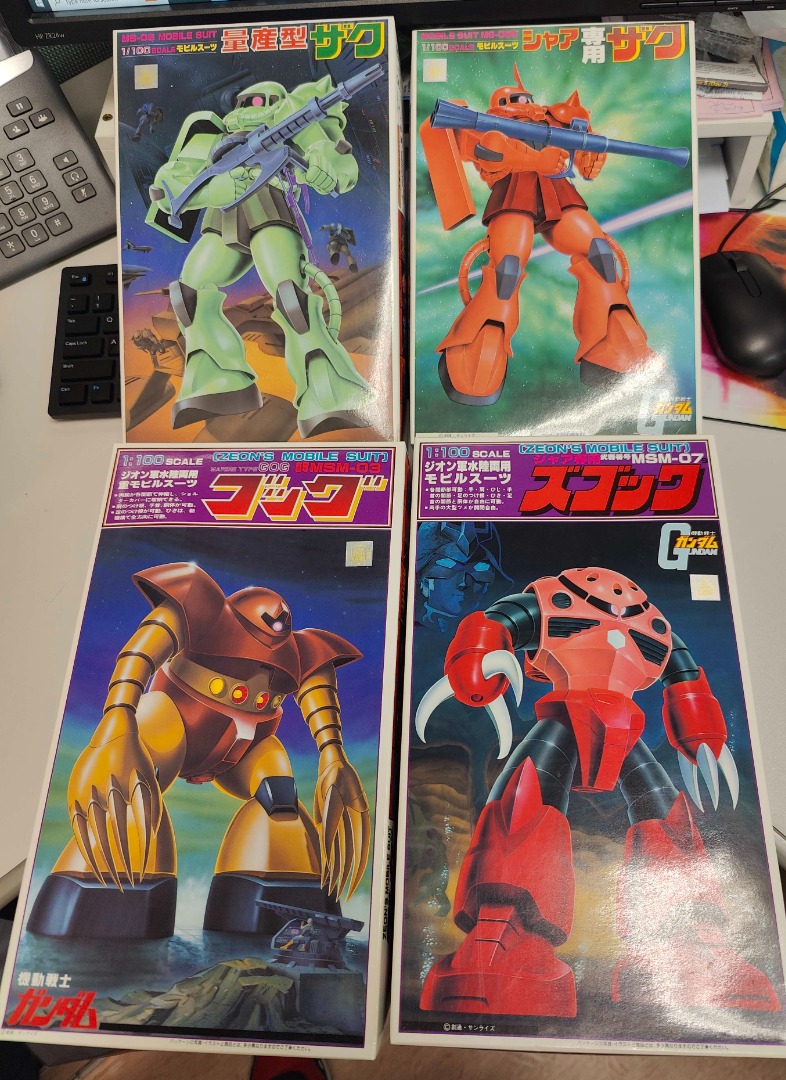Bandai Gundam 高達模型 1/100 1年戦爭自護 MSM-03愛爾蘭魔蟹, MS-06渣古, MS-06s Zaku II 馬沙 ...