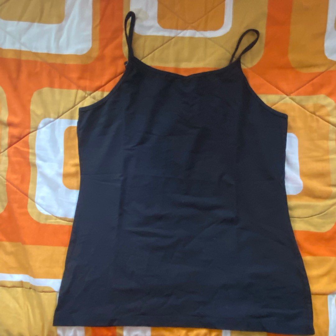 Beige & black thin strap sando, Women's Fashion, Tops, Sleeveless on ...