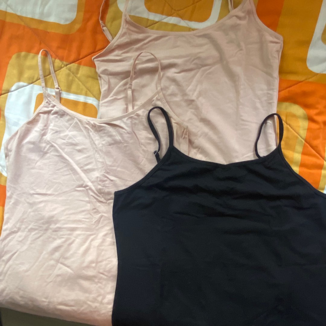 Beige & black thin strap sando, Women's Fashion, Tops, Sleeveless on ...