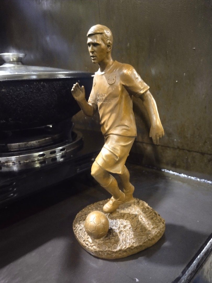Brass football player statue display, Hobbies & Toys, Memorabilia ...