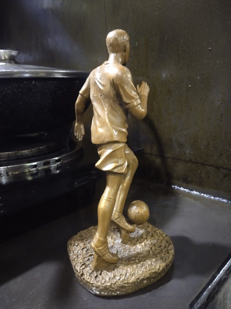 Brass football player statue display, Hobbies & Toys, Memorabilia ...