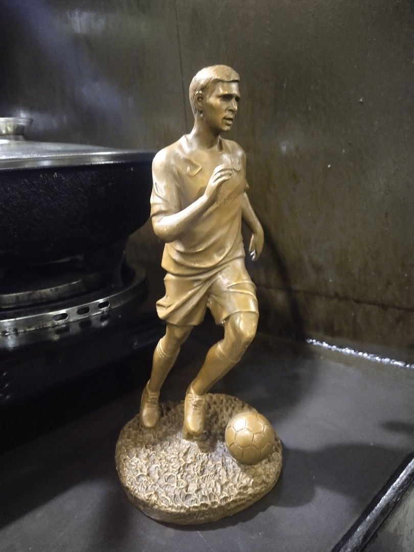 Brass football player statue display, Hobbies & Toys, Memorabilia ...