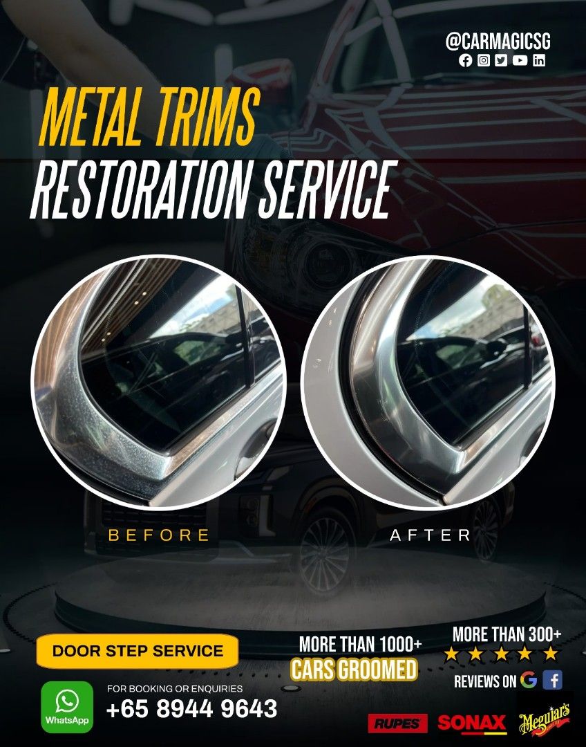 Car Window Metal Trim Restoration, Metal Polishing, Car Accessories ...