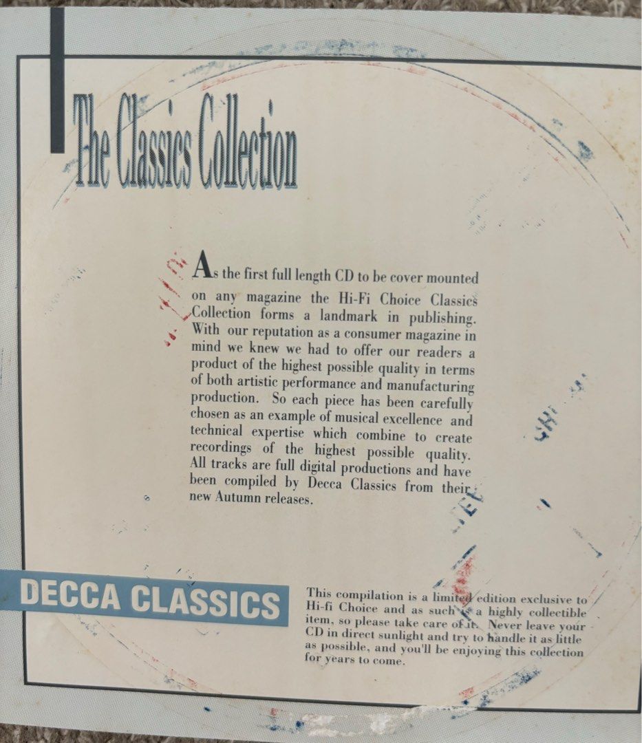 CD: Audiophile, Classical, Sampler - Hi Fi Choice The Classics ...