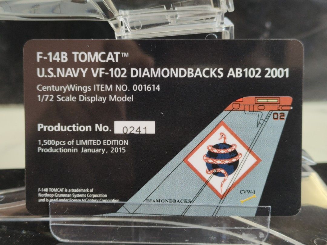 Century Wings F-14B Tomcat 1/72 Model AB102 USN VF-102 Diamondbacks ...