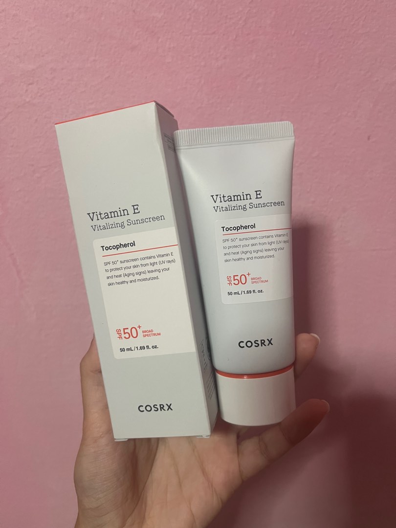 COSRX Vitamin E Vitalizing Sunscreen SPF 50+, Beauty & Personal Care, Face, Face Care on Carousell