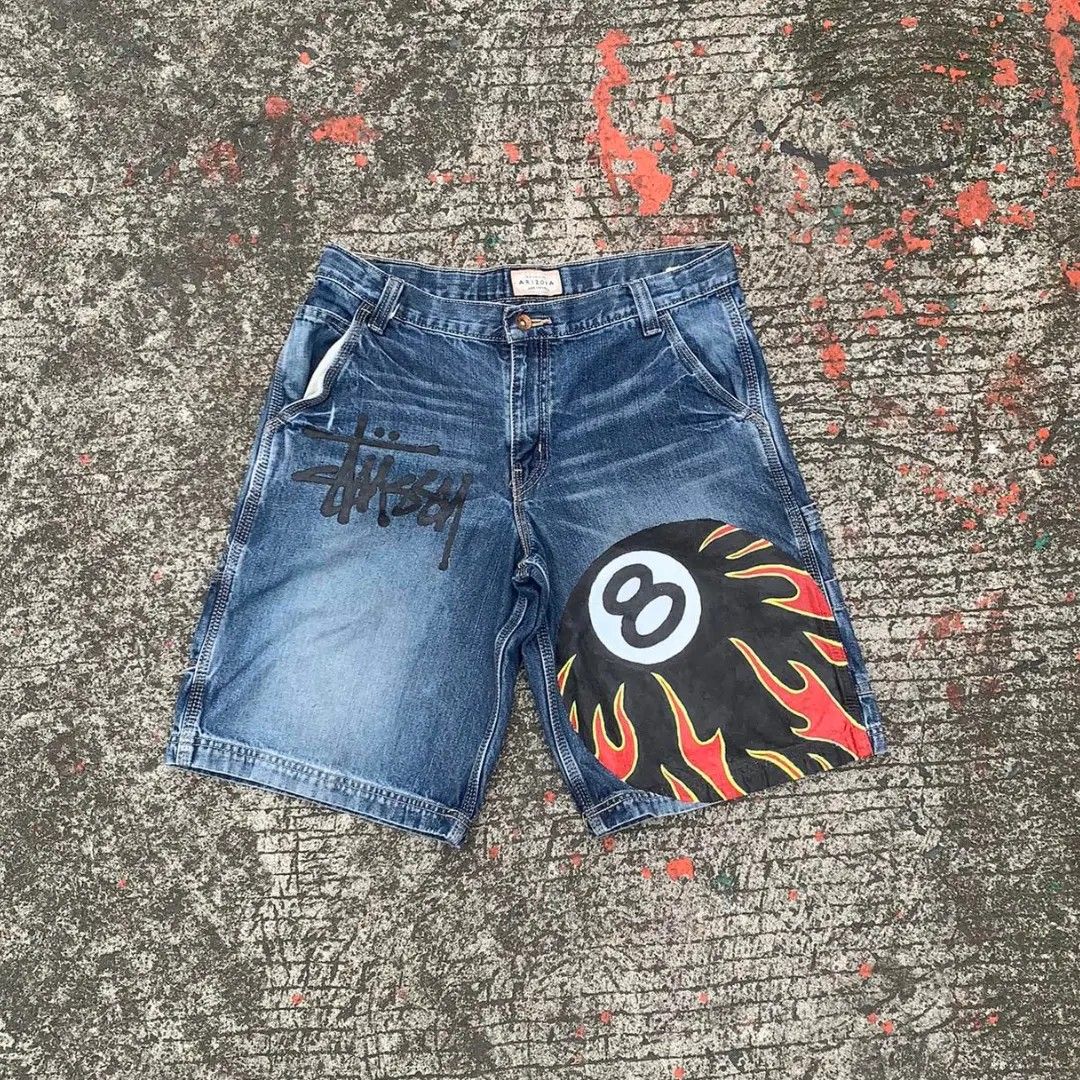 CUSTOMIZE STUSSY CARPENTER JORTS, Men's Fashion, Bottoms, Shorts on ...