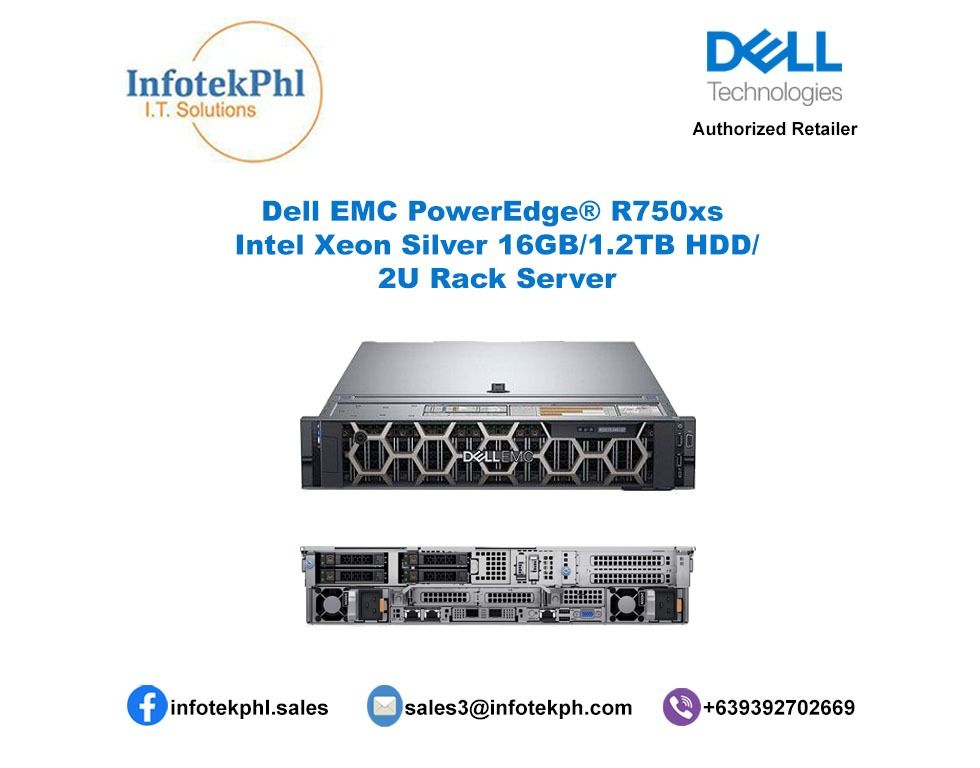 Dell EMC PowerEdge® R750xs Intel Xeon Silver 4310 2.1GHz 16GB/1.2TB HDD ...