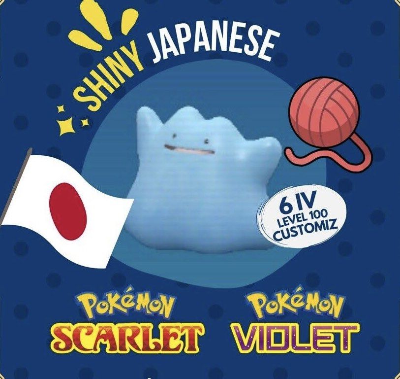 Digital Item 6IV Shiny Japanese Ditto Any Nature Scarlet Violet ...