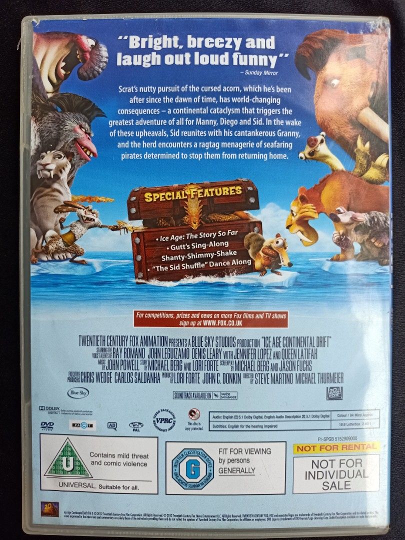 DVD Ice Age 4 : Continental Drift, Hobbies & Toys, Music & Media, CDs ...