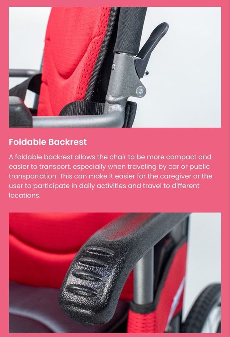 Foldable Wheelchair Self Push, Health & Nutrition, Assistive ...