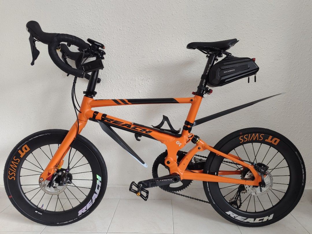 Fully modded Reach GT mini velo foldable bicycle. 350 DT Swiss 451 ...