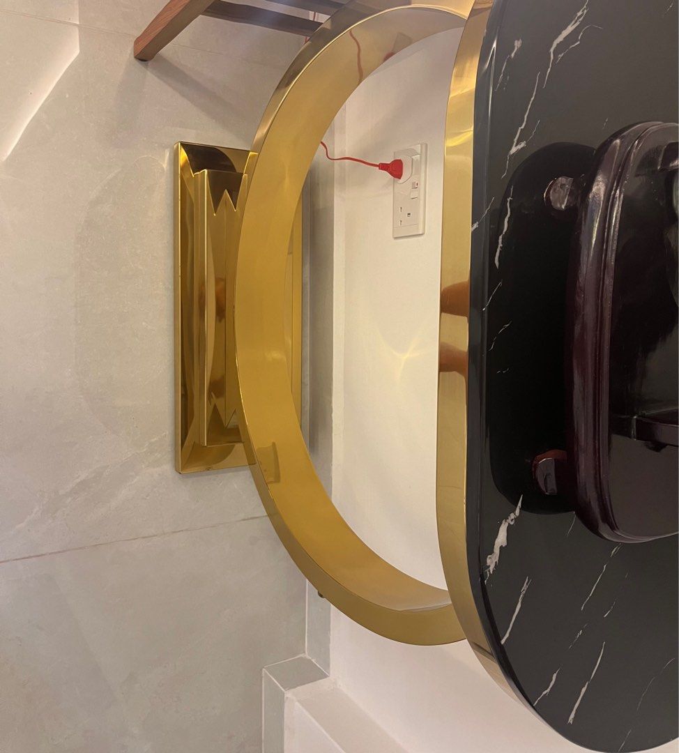 Half round marble table, Furniture & Home Living, Furniture, Tables ...