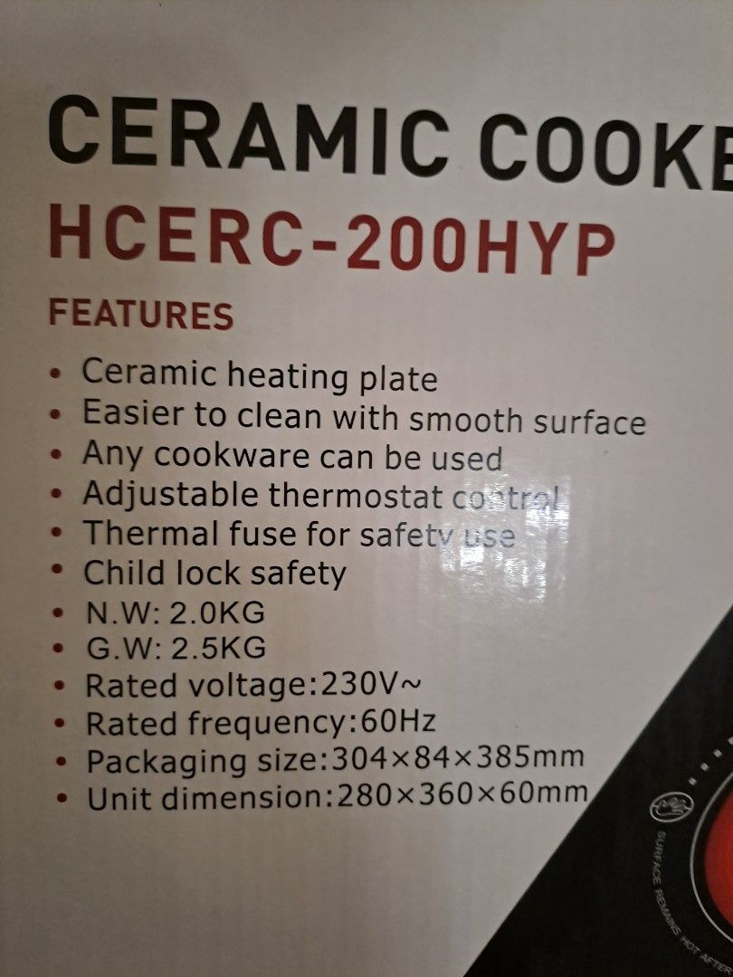 Hanabishi Ceramic Cooker with free mini rice cooker, TV & Home ...