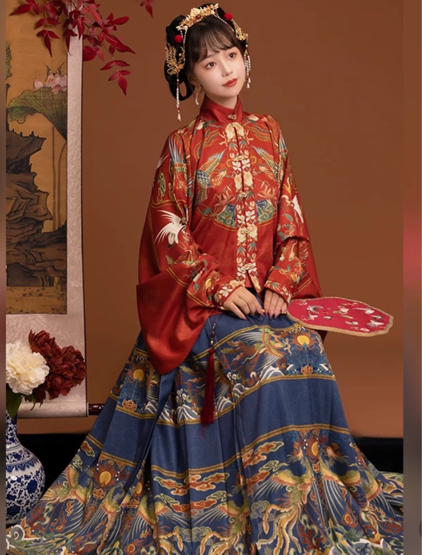 HANFU SET: Ming style with phoenix prints, Women's Fashion, Dresses ...