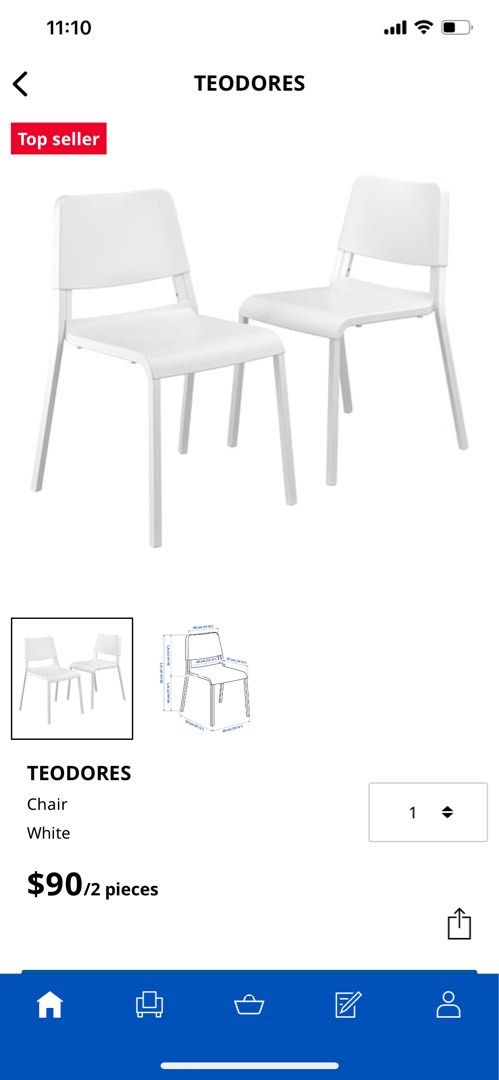 IKEA TEODORES Chair, Furniture & Home Living, Furniture, Chairs on Carousell
