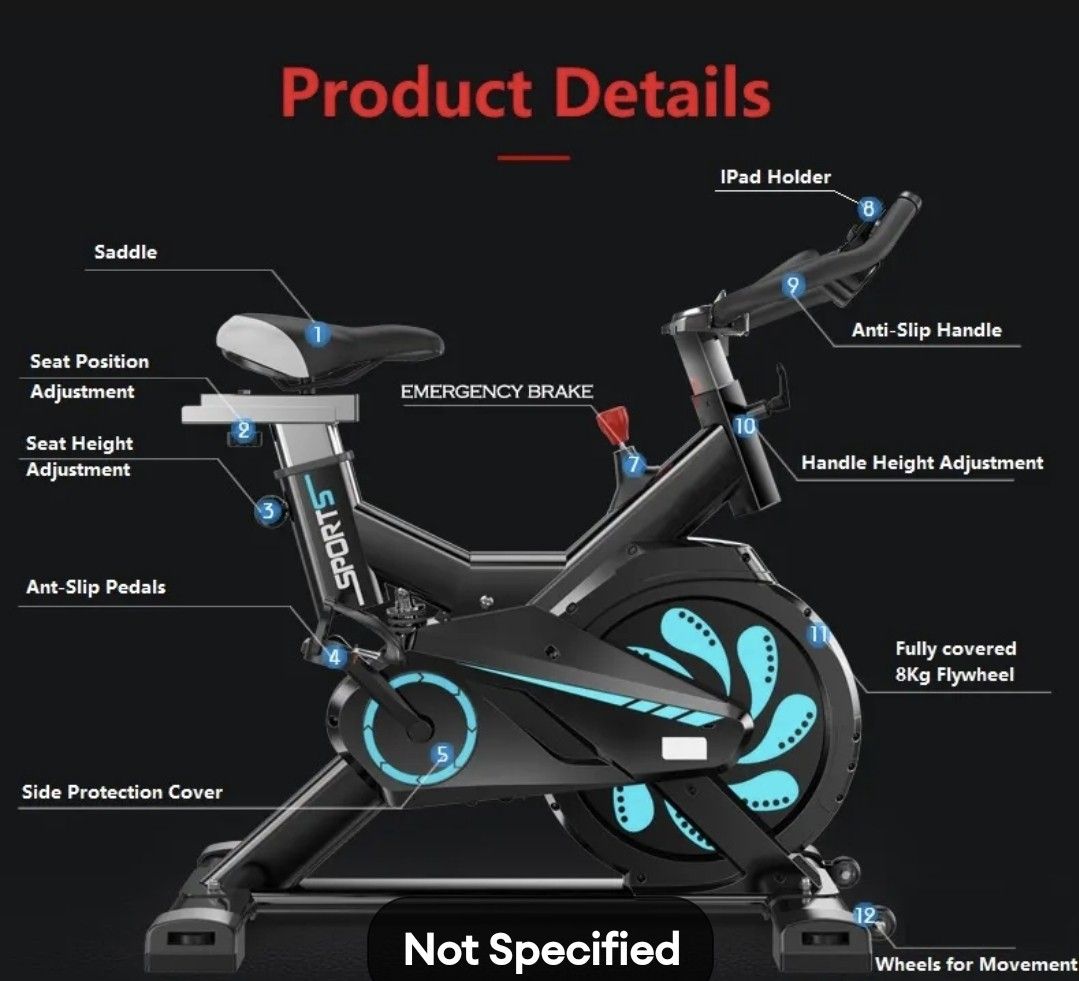 Indoor Cycling Stationary Bike, Sports Equipment, Exercise & Fitness ...