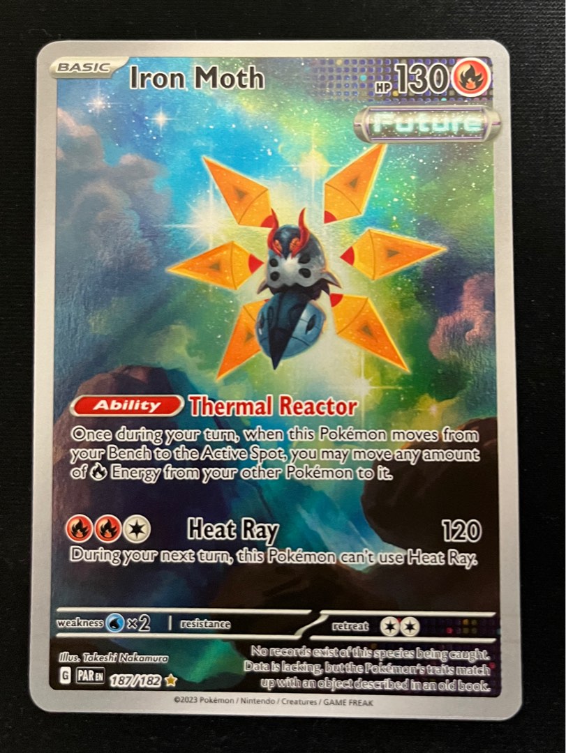 Iron Moth Illustration Rare PTCG, Hobbies & Toys, Toys & Games on Carousell