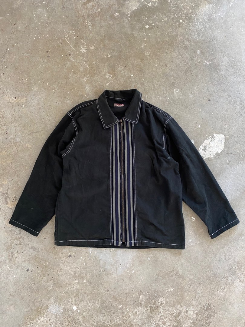 Jam Island Zipped Contrast stitch Harrington Jacket, Men's Fashion ...