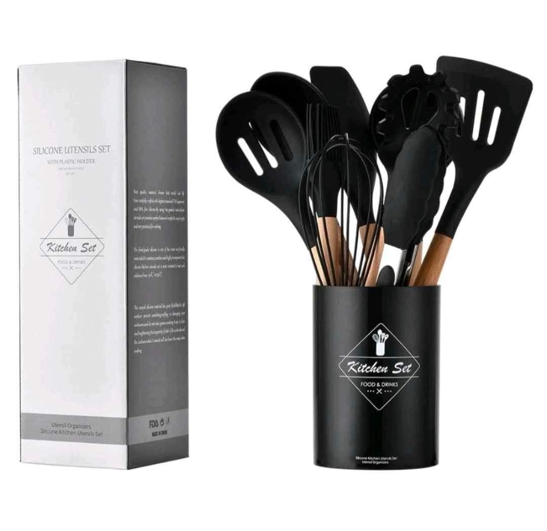 KITCHEN SET SILICONE UTENSILS SET, Furniture & Home Living, Kitchenware ...