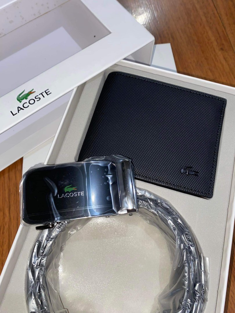 Lacoste Wallet & Belt Set for Men, Men's Fashion, Watches & Accessories ...