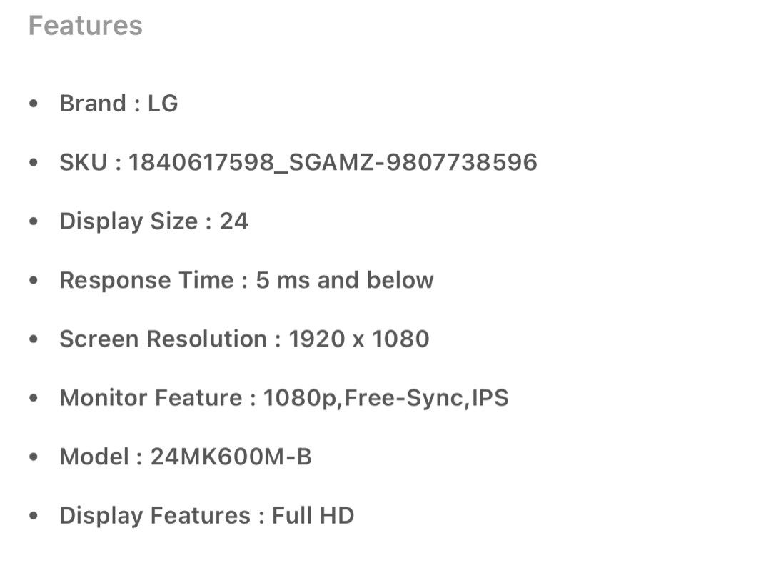 LG 24 inch monitor with stand and monitor Arm, Computers & Tech, Parts ...