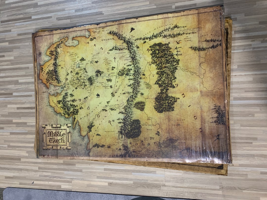 Maps of Middle Earth Tolkien Hobbiton Lord of the Rings, The Hobbit ...