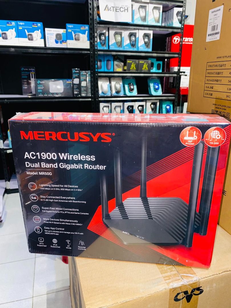 Mercusys MR50G AC1900 Wireless WiFi Dual Band Gigabit Router, Computers ...