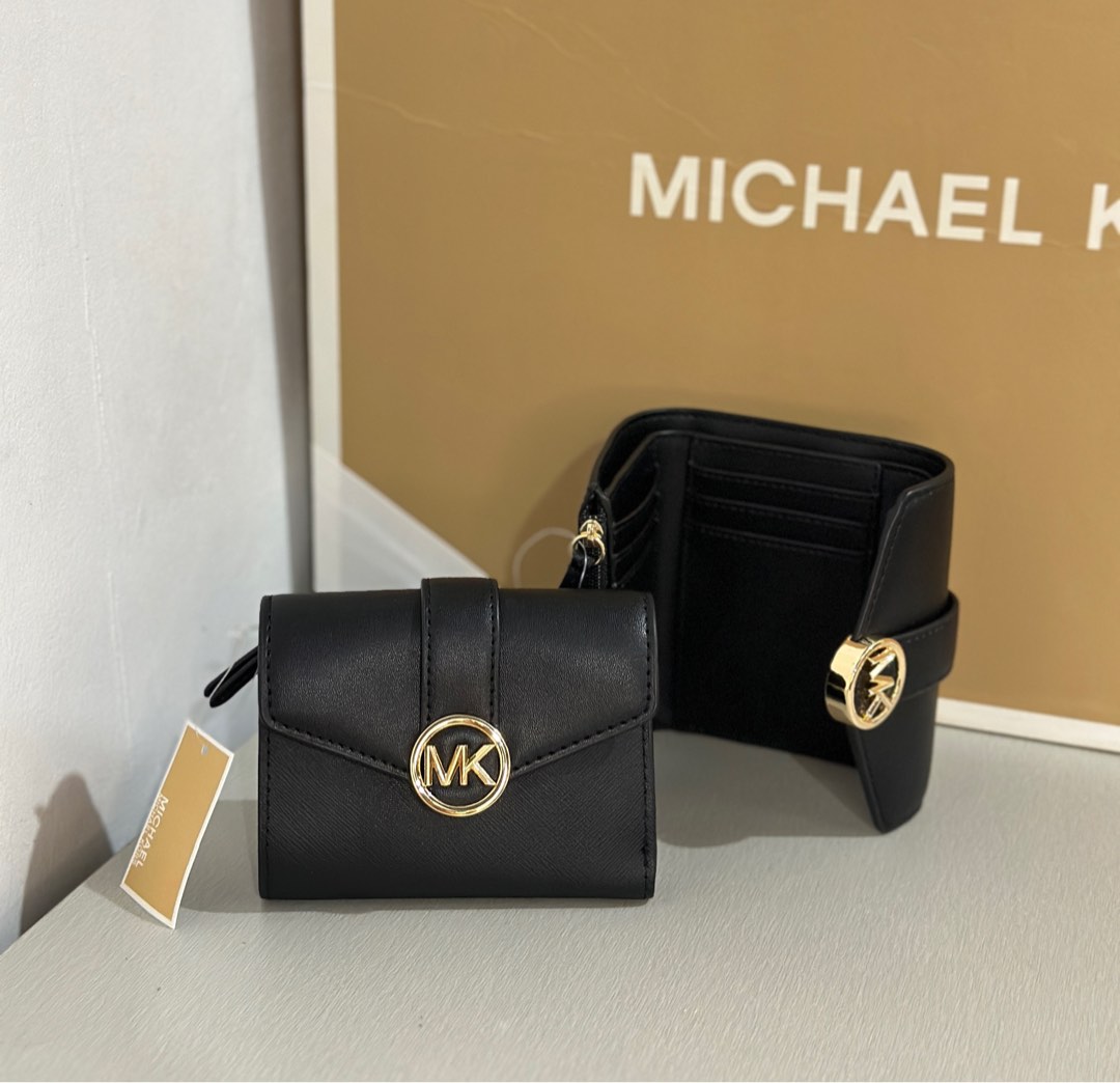 MK CARMEN WALLET BLACK, Luxury, Bags & Wallets on Carousell