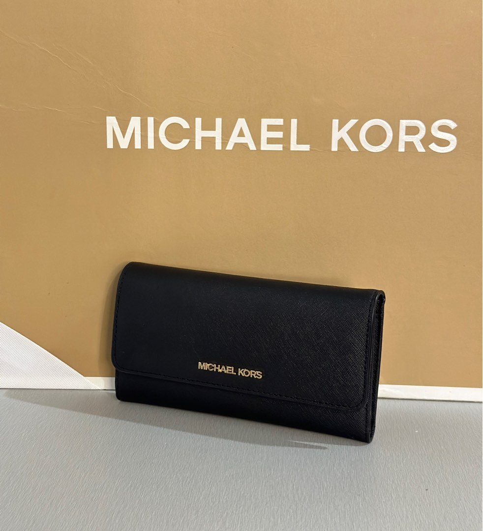 MK MD TRIFOLD WALLET BLACK, Luxury, Bags & Wallets on Carousell
