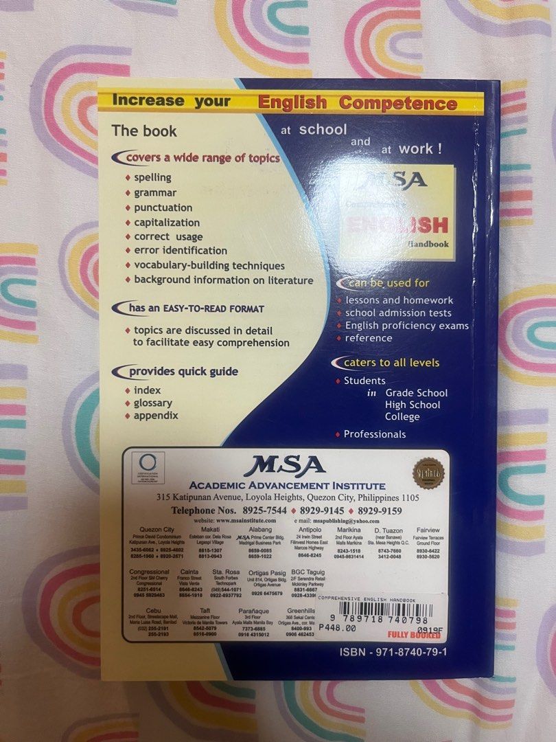 MSA Comprehensive English Handbook, Hobbies & Toys, Books & Magazines ...