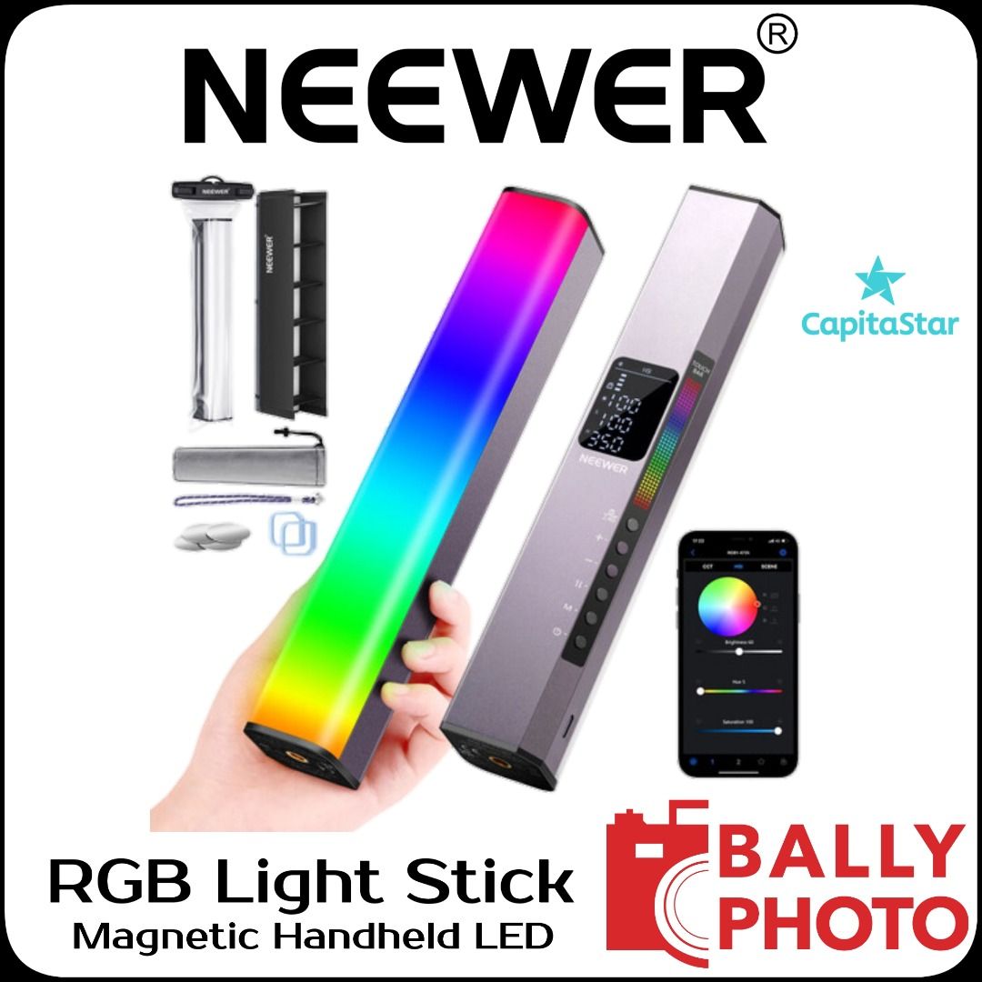 Neewer RGB Magnetic Handheld LED Light Stick, Photography, Photography ...