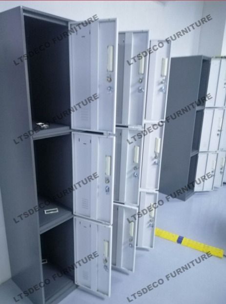 NEW STEEL LOCKER 9 DOOR OFFICE PARTITIONS, Furniture & Home Living ...