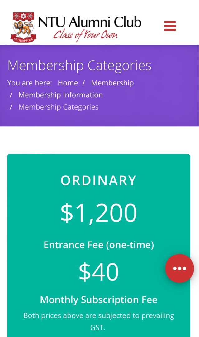 NTU Alumni Club Membership, Sports Equipment, Exercise & Fitness ...