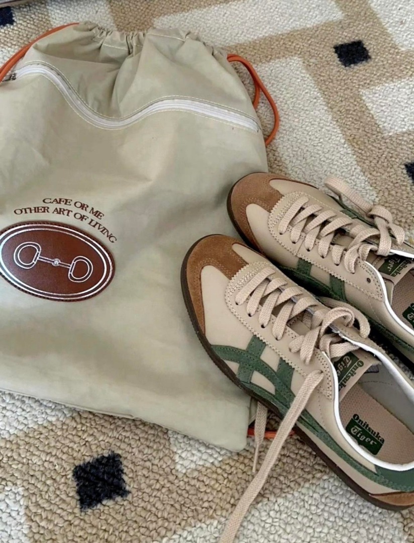 Onitsuka Tiger Tokuten Beige Green, Women's Fashion, Footwear, Sneakers ...