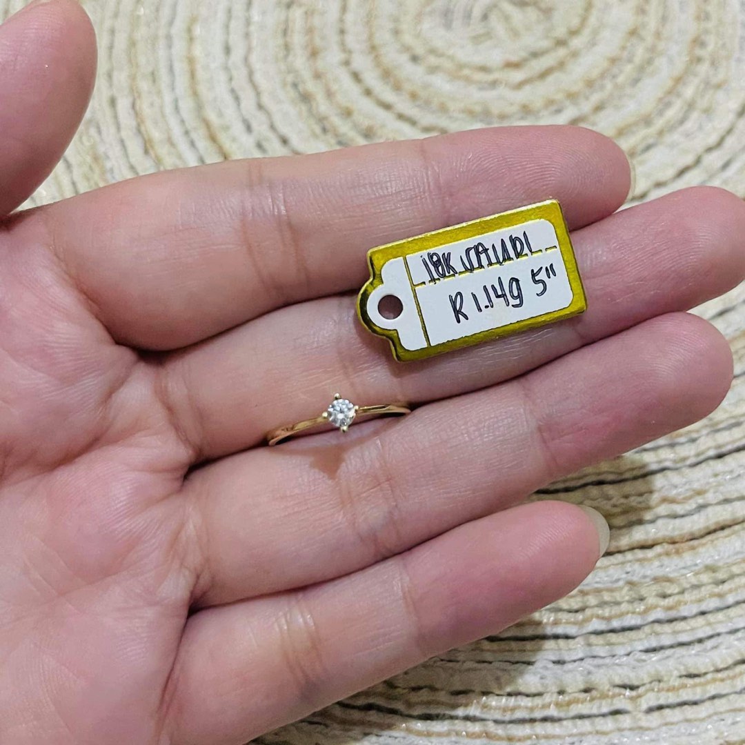 Pawnable 18K Saudi Gold Minimalist Ring, Women's Fashion, Jewelry ...