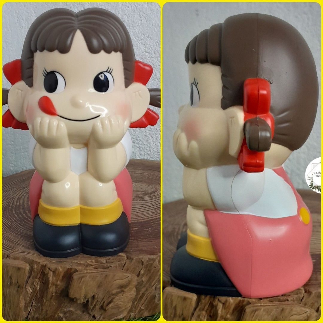 PEKO CHAN Vtg. Coin Bank Doll Figure / Milky Fujiya Kawaii Candy Mascot ...