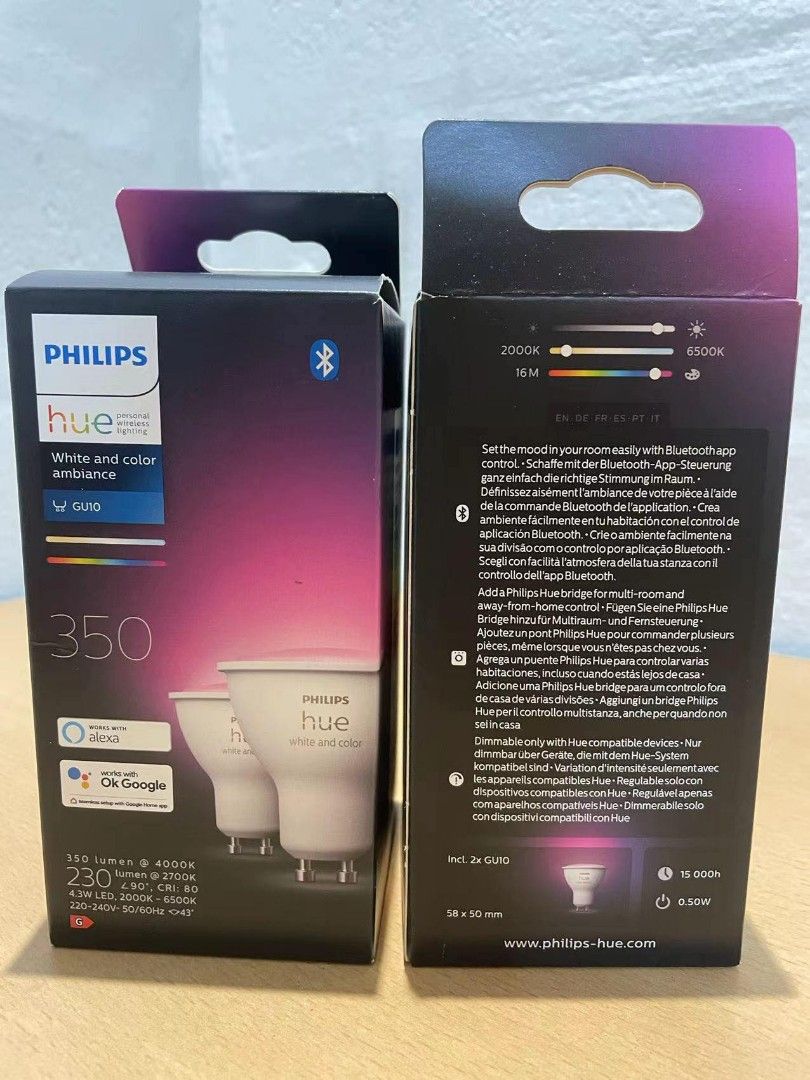 Philips hue white and color ambiance GU10, Furniture & Home Living ...