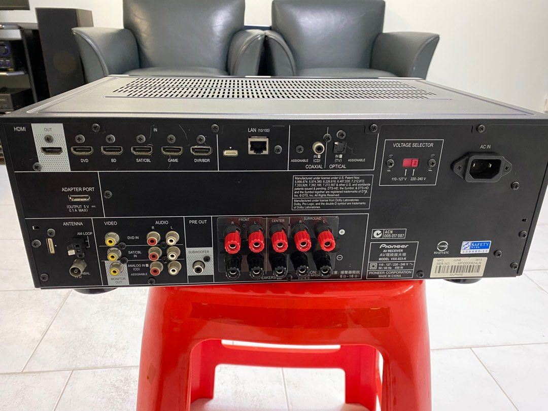 Pioneer VSX-823-K 5.1-Channel Network Ready AV Receiver, Audio, Soundbars, Speakers & Amplifiers ...