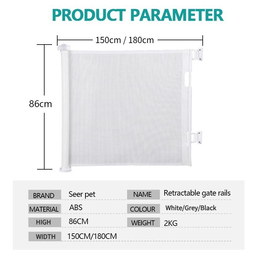 Punch Free Safety Retractable Gate Child Safety Barrier Stairway ...