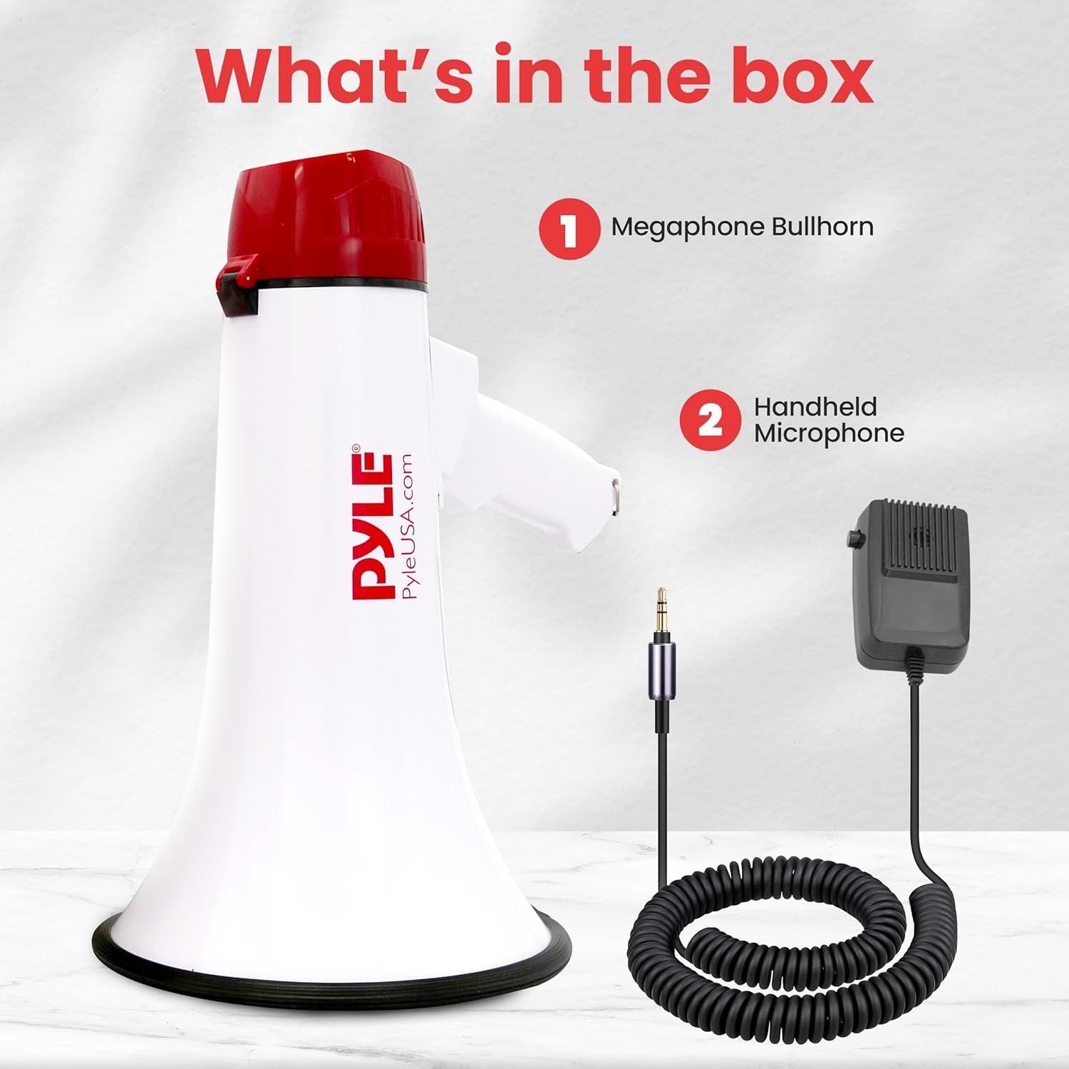 Pyle Megaphone Bullhorn Speaker - 40W, 1000 Yard Range, Built-in Siren ...